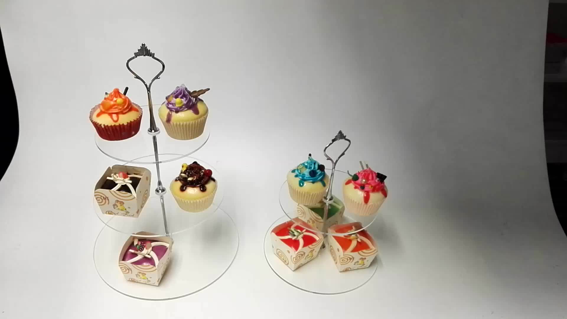 3 Tier Acrylic Wedding Party Favour Cupcake Dessert Pastry Display ...