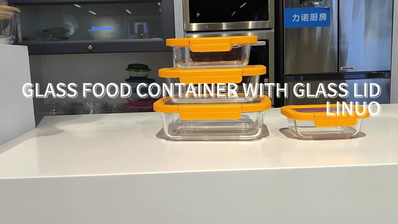 Linuo Airtight Food Storage High Borosilicate Glass Crisper Lunch Box ...