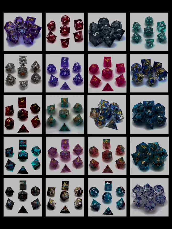 Hs Sharp Edge Resin Skull Dnd Dice Set For Dungeons And Dragons Card ...