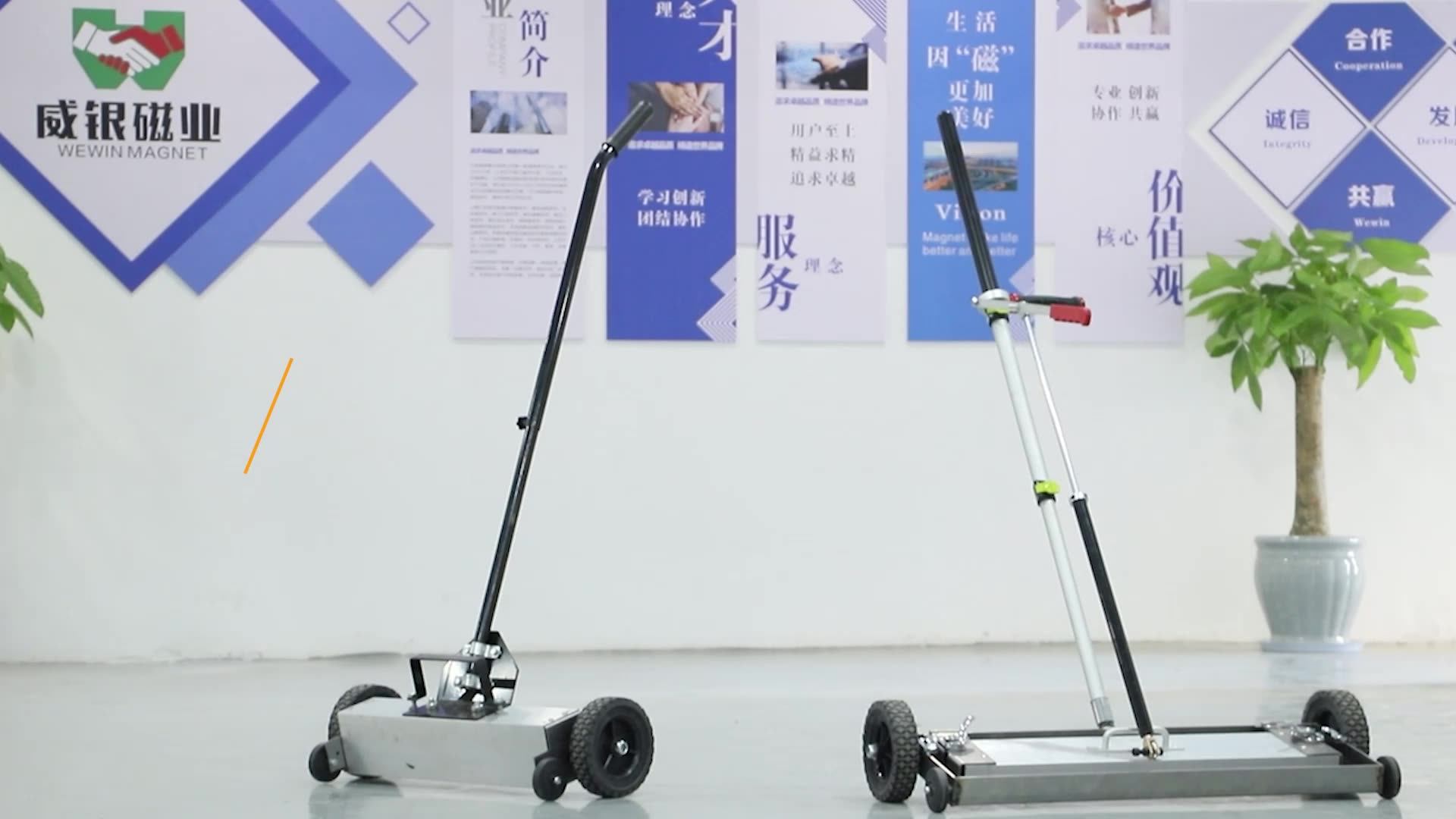 Wewin Hand Push Small Wheeled Rolling Cleaning Magnetic Road Floor ...