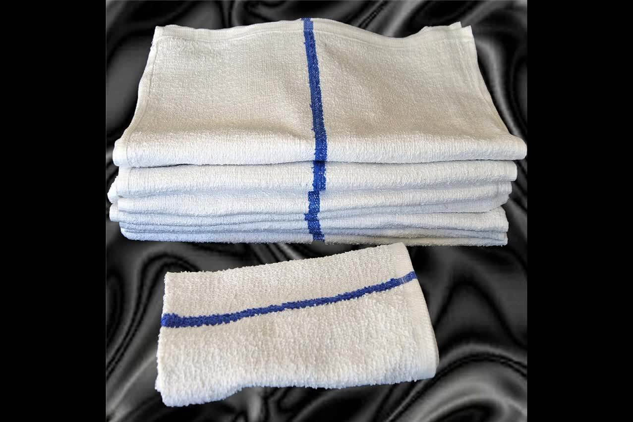 Cheap Bar Kitchen Cleaning Cloth Towel White Stripe 100% Cotton Bar Mop ...