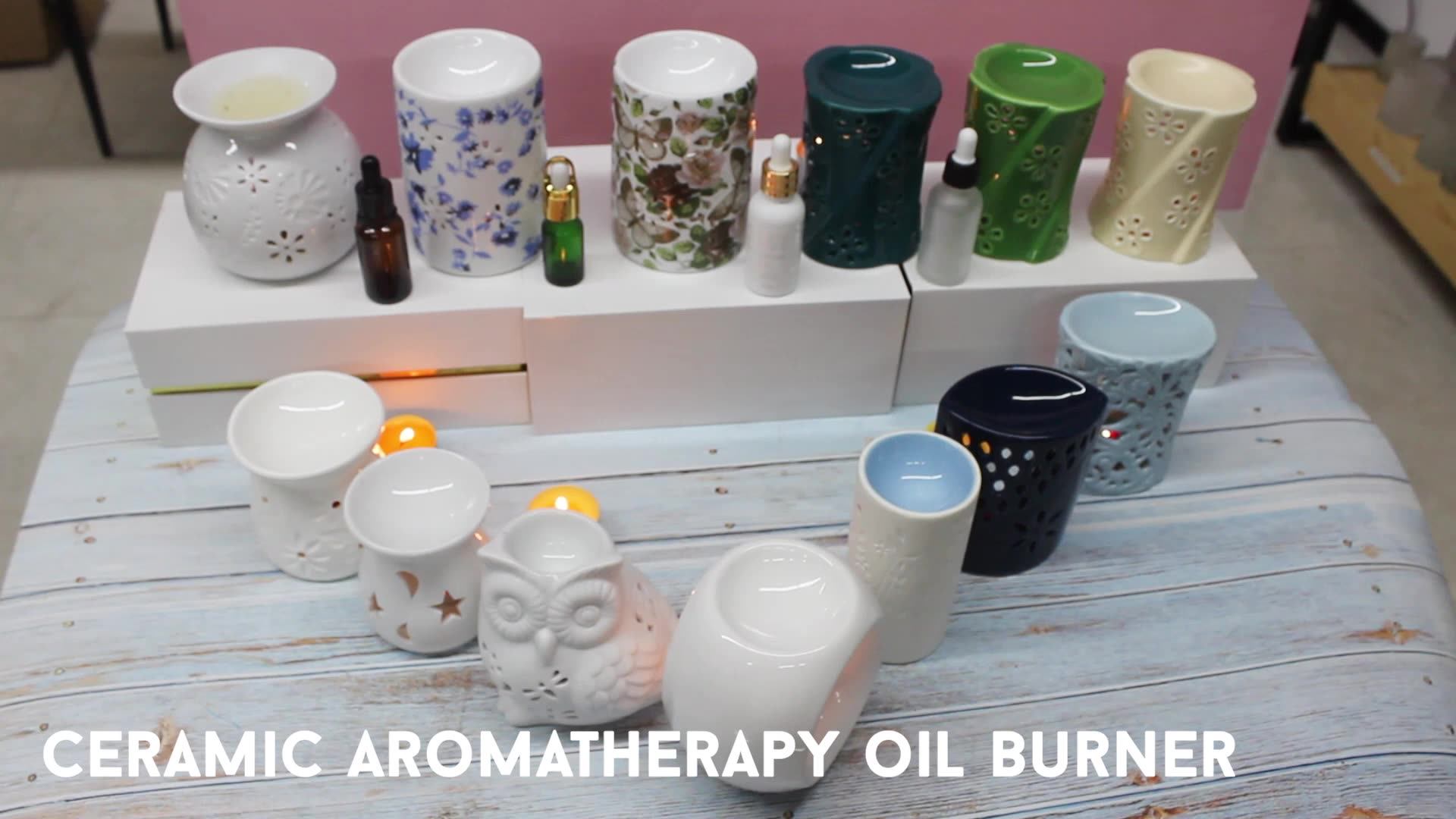 Keramische Bloem Patroon Aromatherapie Houder Kaars Geparfumeerde ...