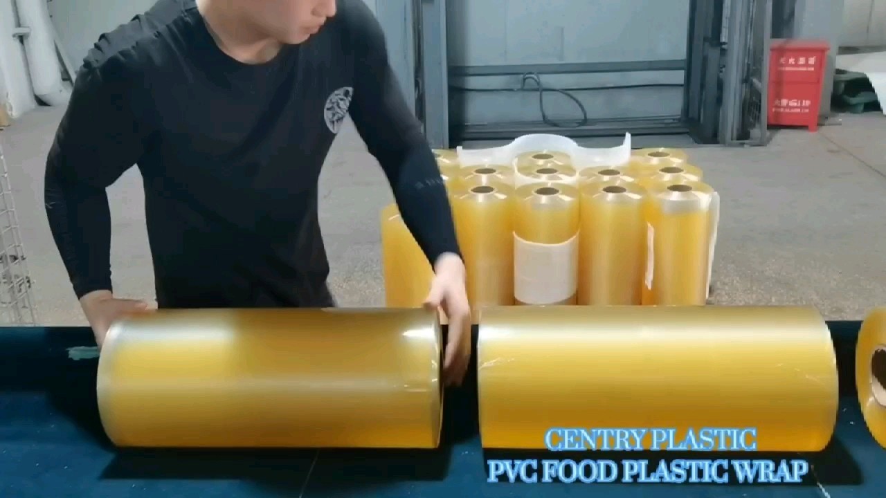 Customized Brand Pvc Cling Film Jumbo Roll Film Plastic Wrap Film - Buy ...