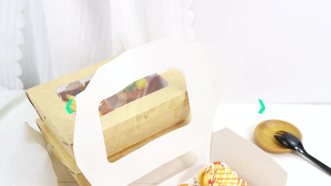 Custom Recyclable Kraft Paper Transparent Window Salad Food Boxes With ...