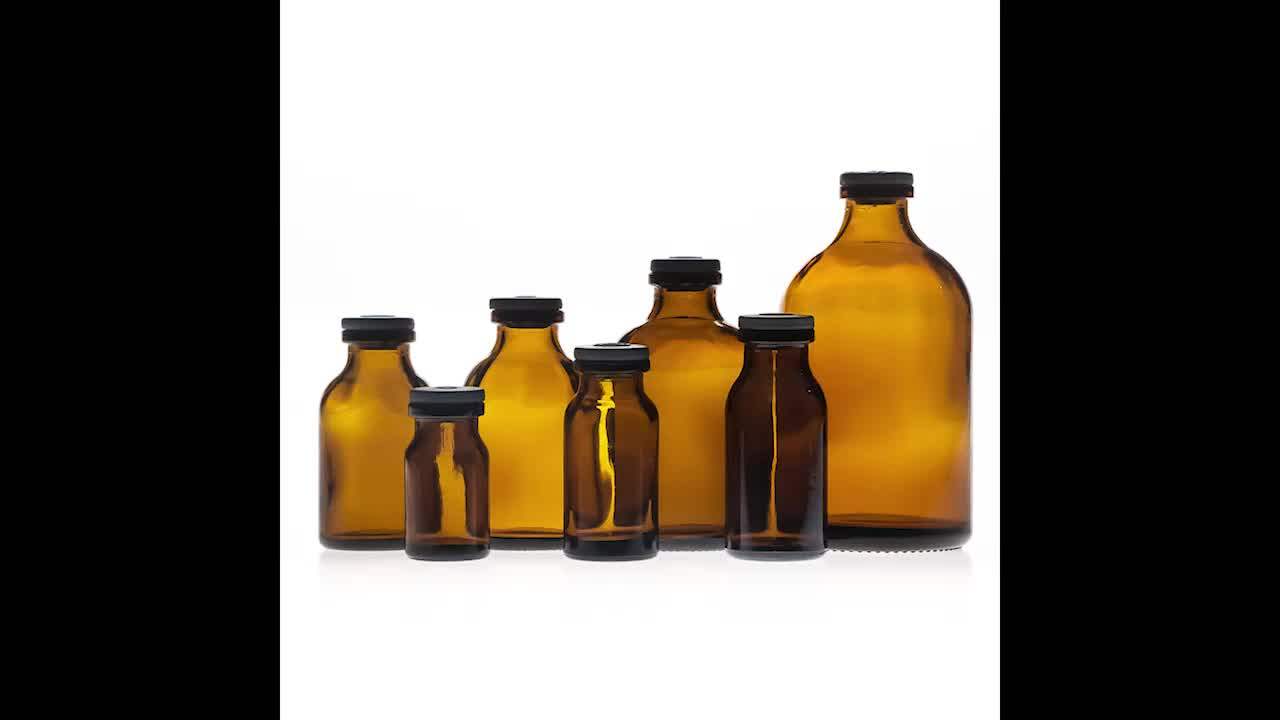 5 Ml 100 Ml Amber / Clear Moulded Injection Vial Pharmaceutical Bottles ...