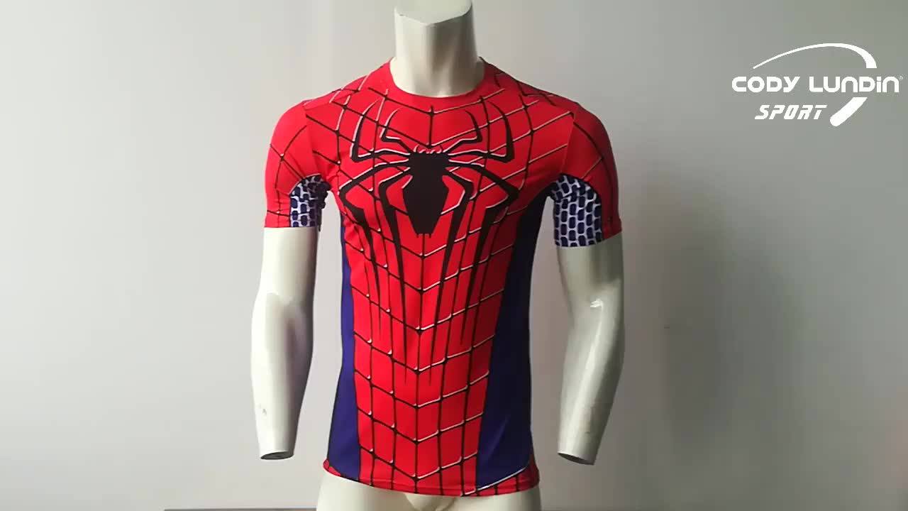 Spider-man Rash Guard Sublimation Super Hero Costumes Mens Workout ...