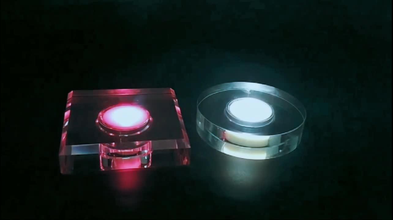 Wholesale Round Multi Color 3d Led Light Crystal Glass Lamp Base - Buy ...