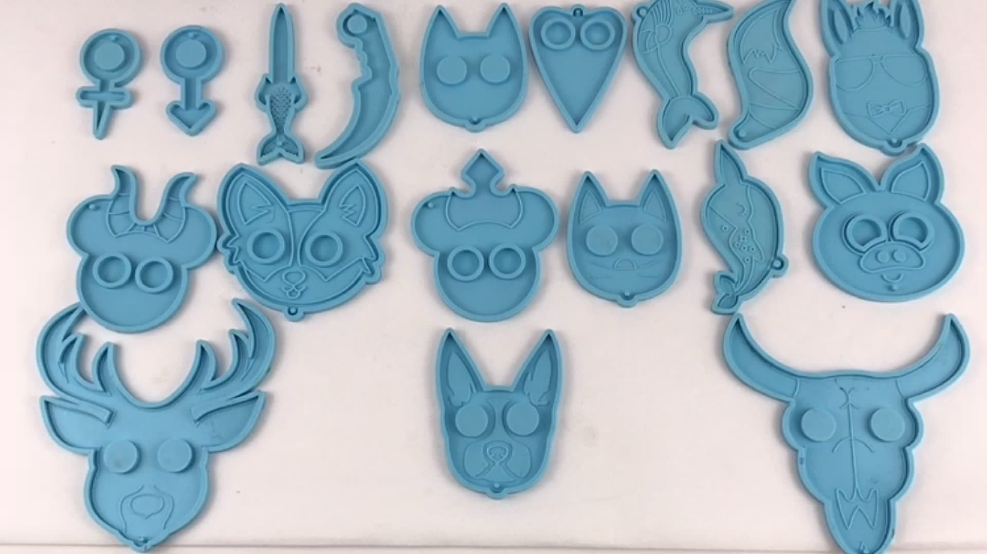 15 Shape Diy Resin Silicone Defense Keychain Mold Self Defense Molds ...