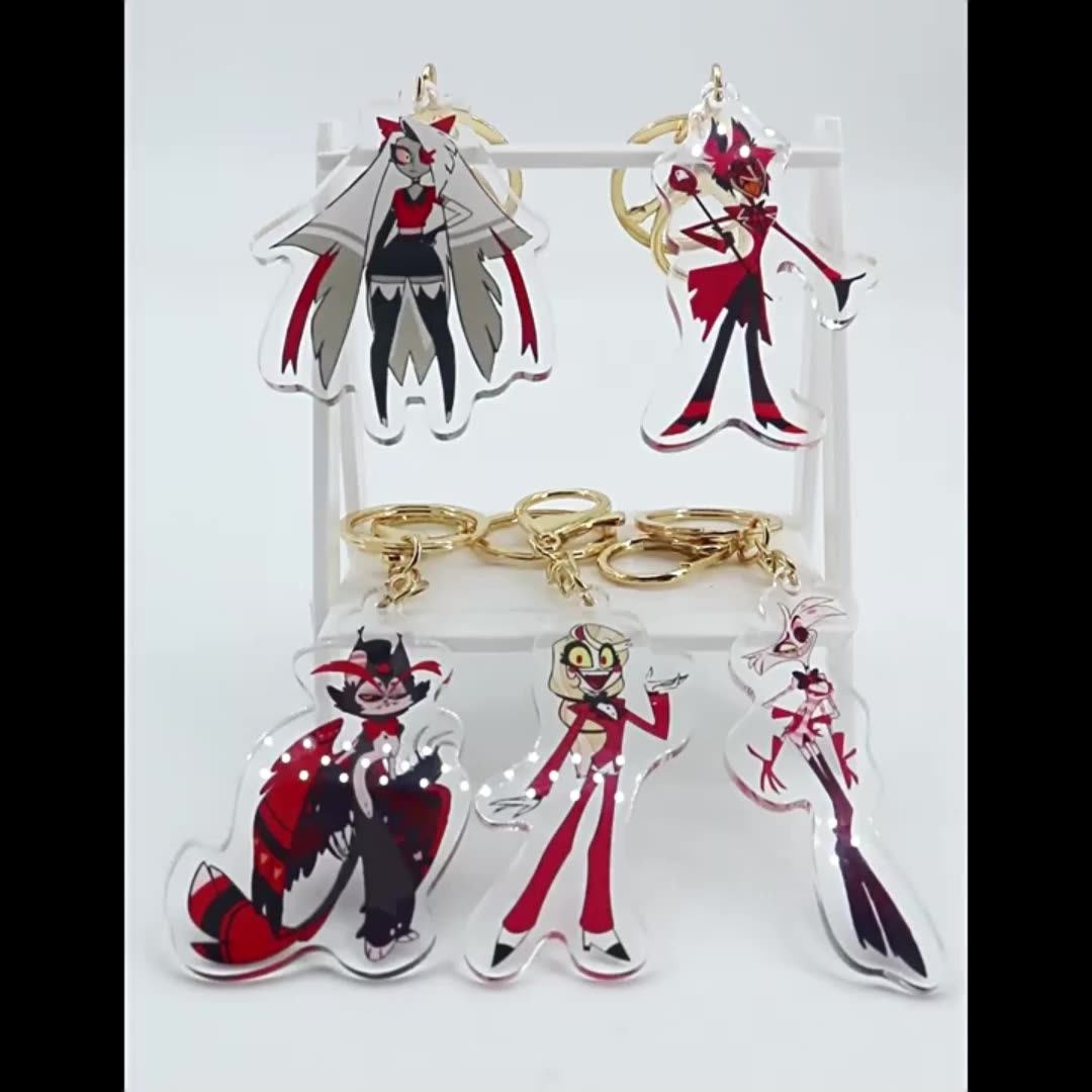 5 Styles Hazbin Hotel Charlie Morningstar Vaggie Acrylic Keychain Alloy ...