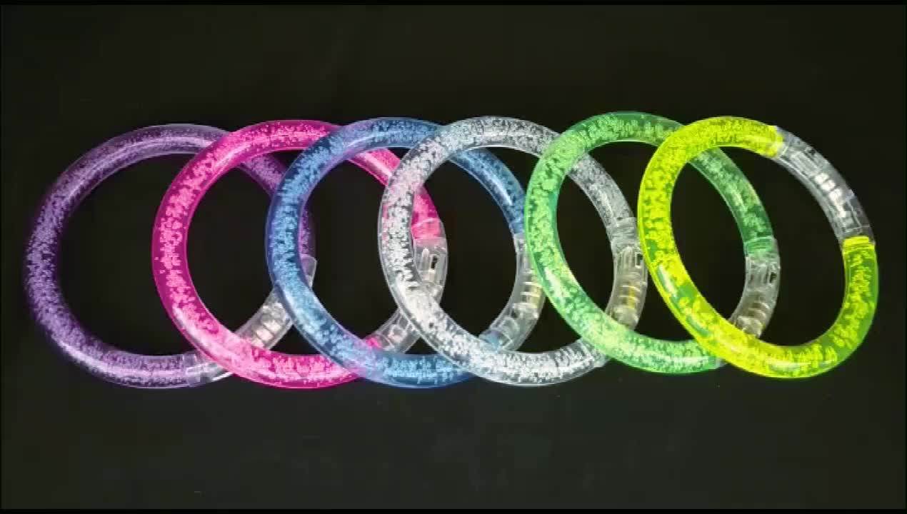 Flash Bracelet Colorful Light Up Led Acrylic Wristband Glow In Dark ...