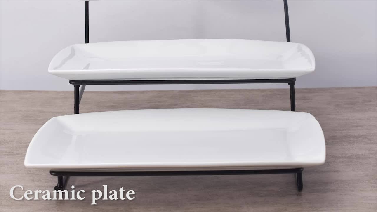 Buffet Serving Plain White Porcelain Plate Dinning Ceramic Plates And ...