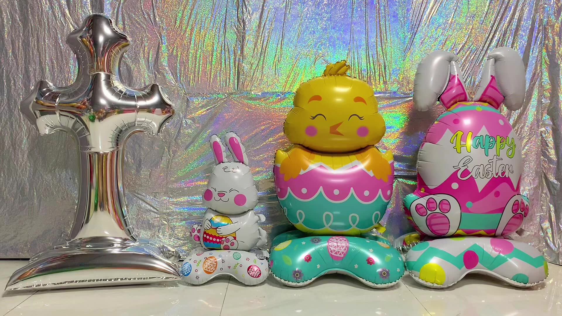 2023 Standing Shape Rabbit Foil Balloon Easter Decoration Party ...