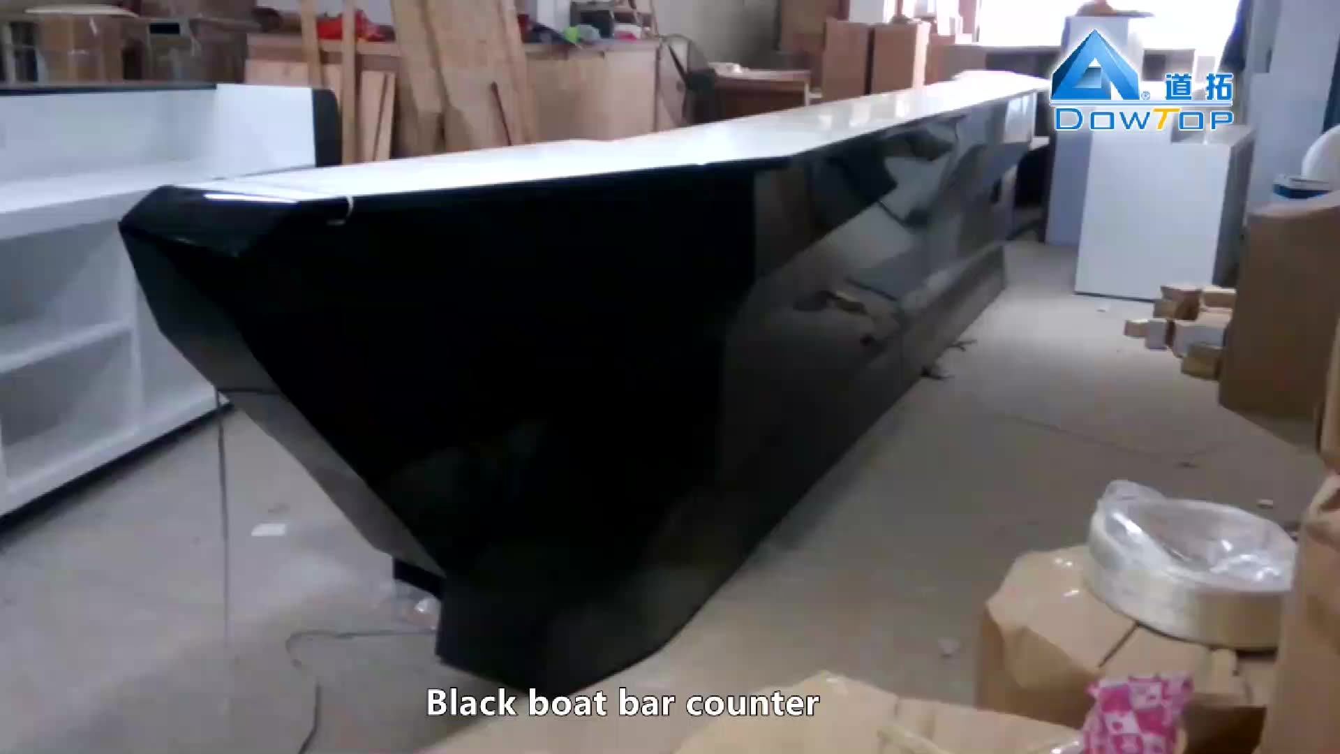 Comptoir De Bar Commercial Moderne En Bois Noir En Forme De Bateau ...