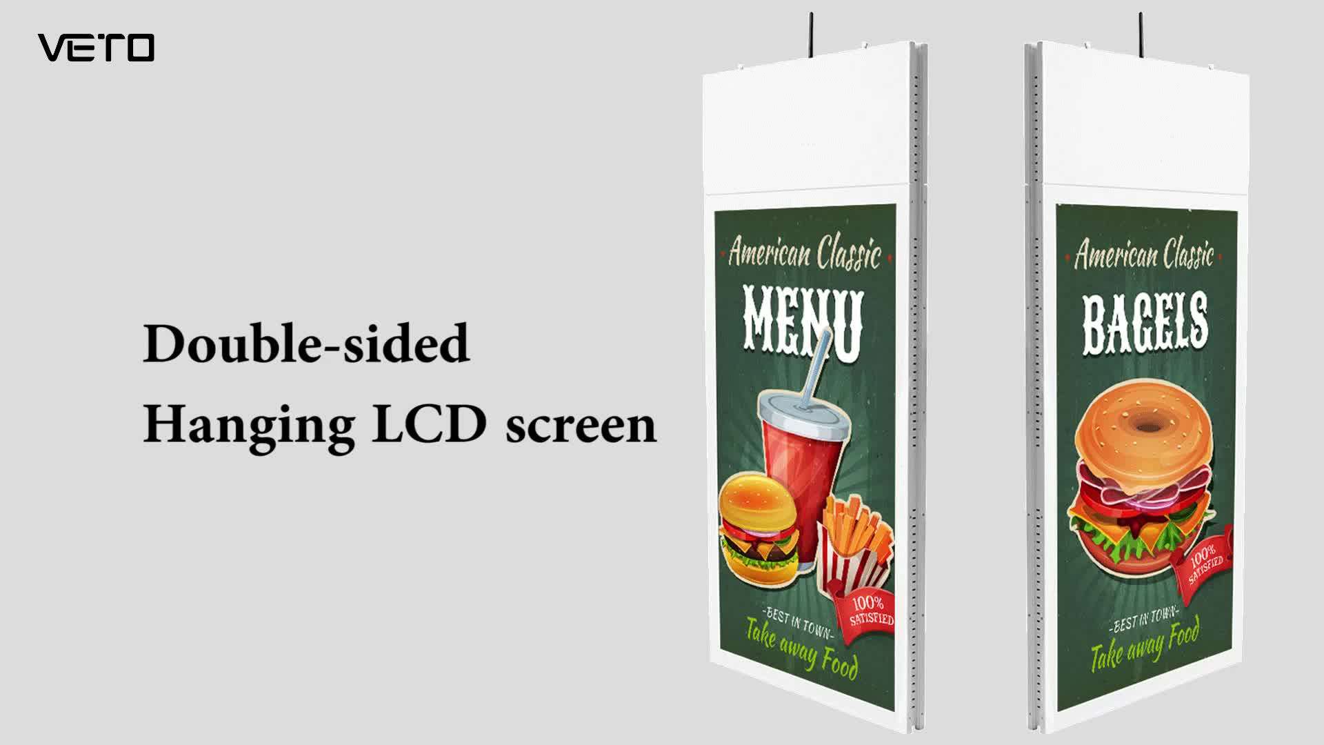 43 Inch Hanging Double Sided Transparent Lcd Screen Thin Advertising ...