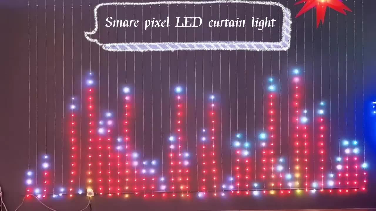 Smart Pixel Light Led Point Matrix Copper Wire Curtain Lights With App ...