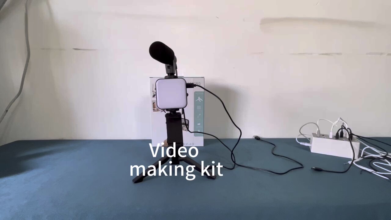 Build In Battery Video Vlogger Kits Microphone Led Fill Light Mini ...