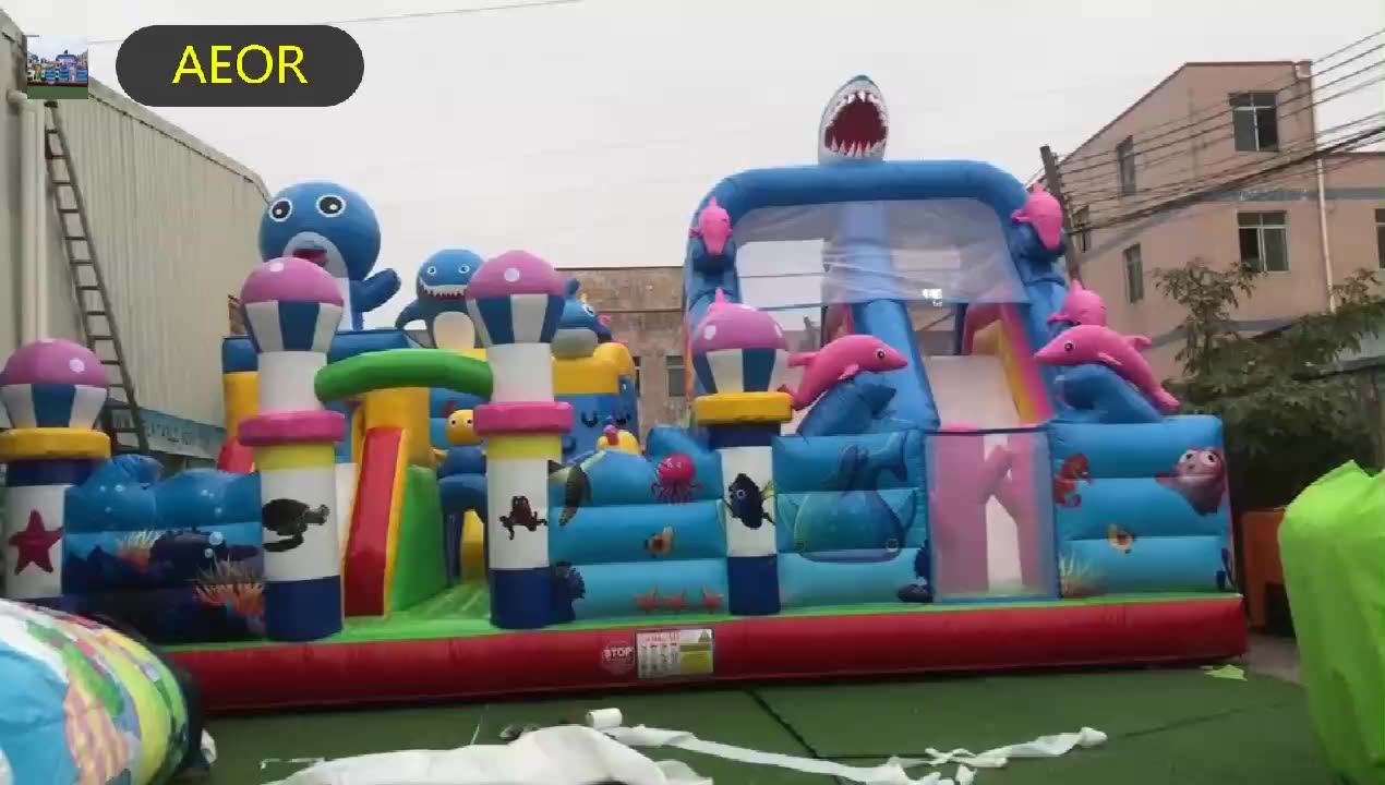 Hot Shark Inflatable Kids Bounce Playhouse Jumping Castle Octopus ...