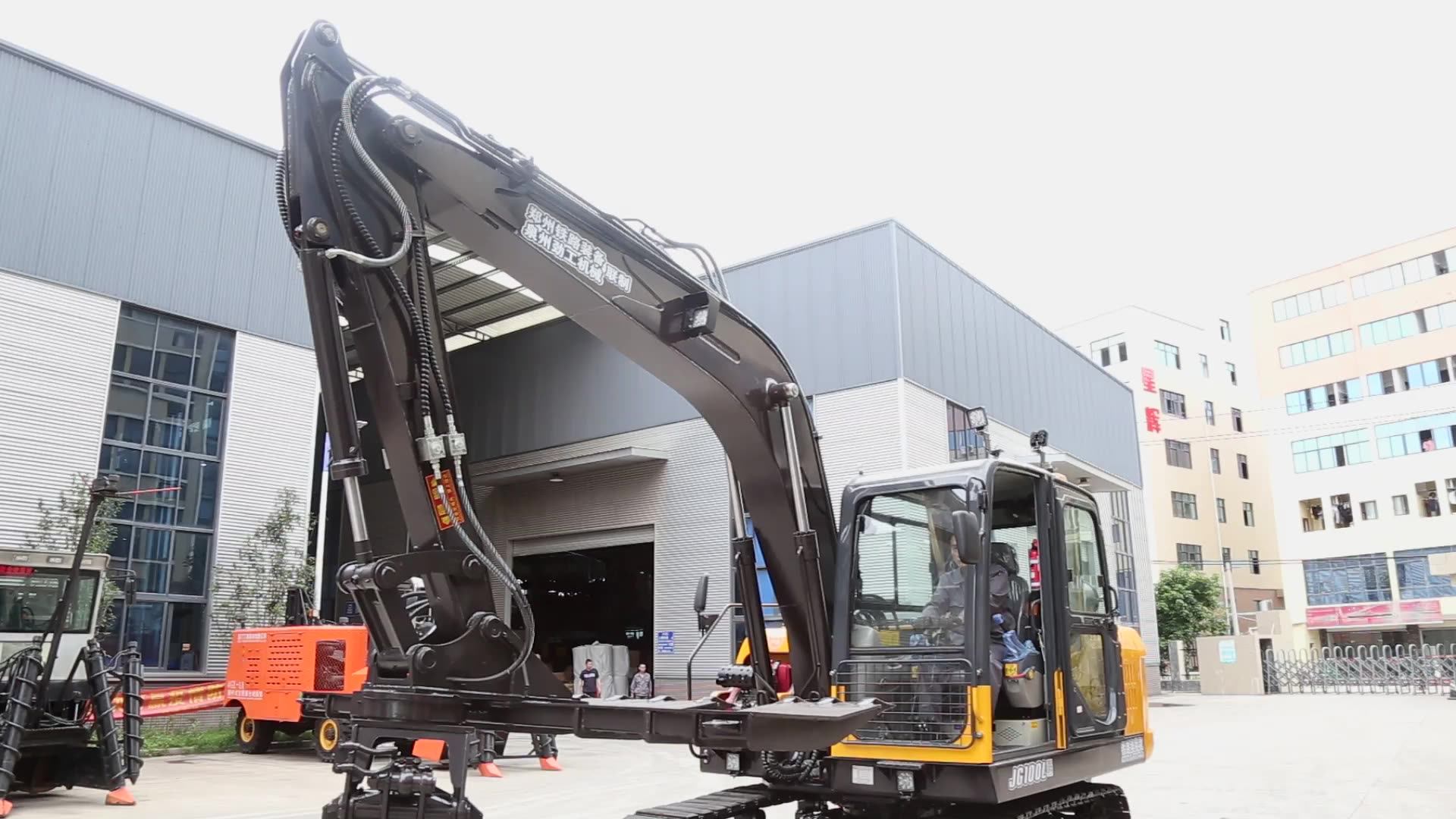 Jinggong Excavators Machine Full Hydraulic Wheeled Digging Earth Moving ...