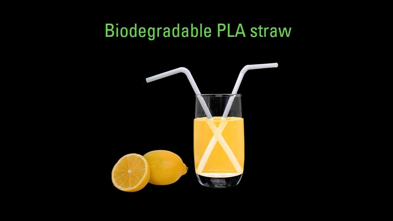 Custom Logo Printed Pla Straw 100% Natural Corn Strach Straw ...