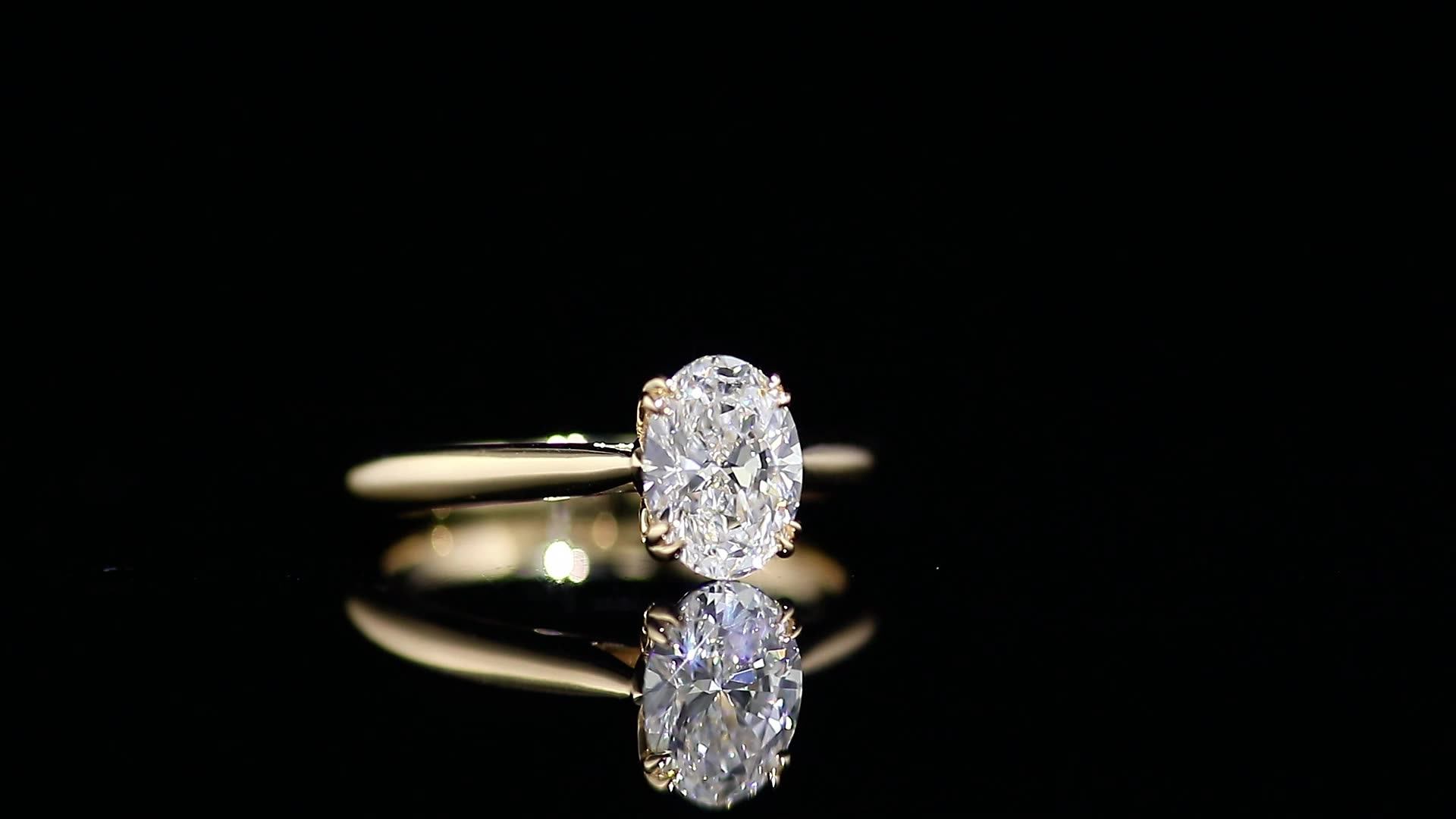 Lab Grown Oval Diamond Engagement Ring 1 Carat Def Vs Lad Diamond ...