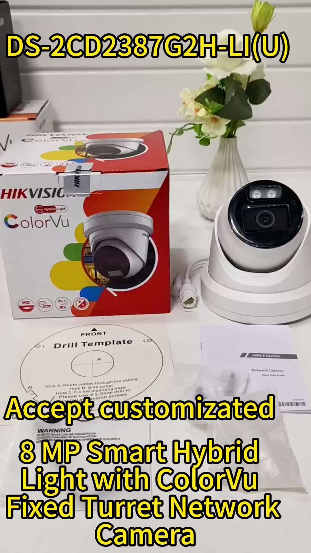 Hik Compatible Colorvu Face Detection 4mp 6mp 8mp Fixed Eyeball Bullet ...