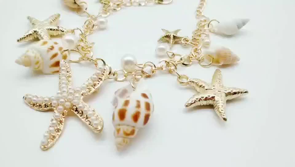 Summer Accessories Ladies Starfish Shell Sea Beach Bracelets New Tidal ...