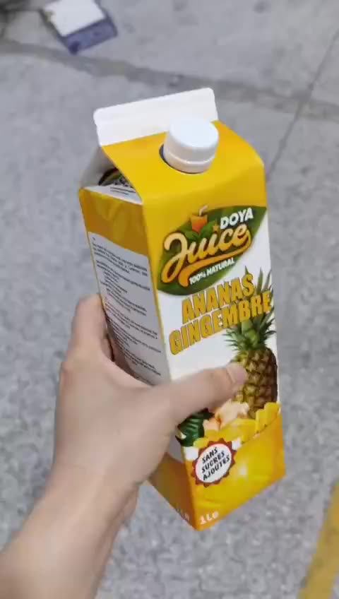 Gable Top Carton Print Logo Fruit Juice Milk Box Packaging Paper ...