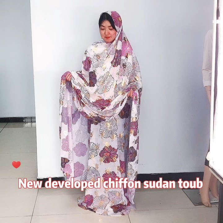 New Developed Party Brides Hot Stamping Foil Printed Chiffon Somali ...