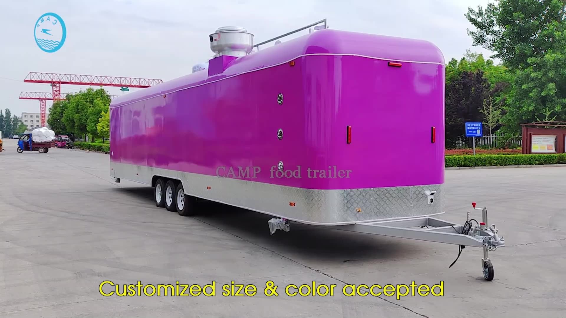 Camp 11m Pink Food Trailer With Full Kitchen Fitted Food Truck Fried ...