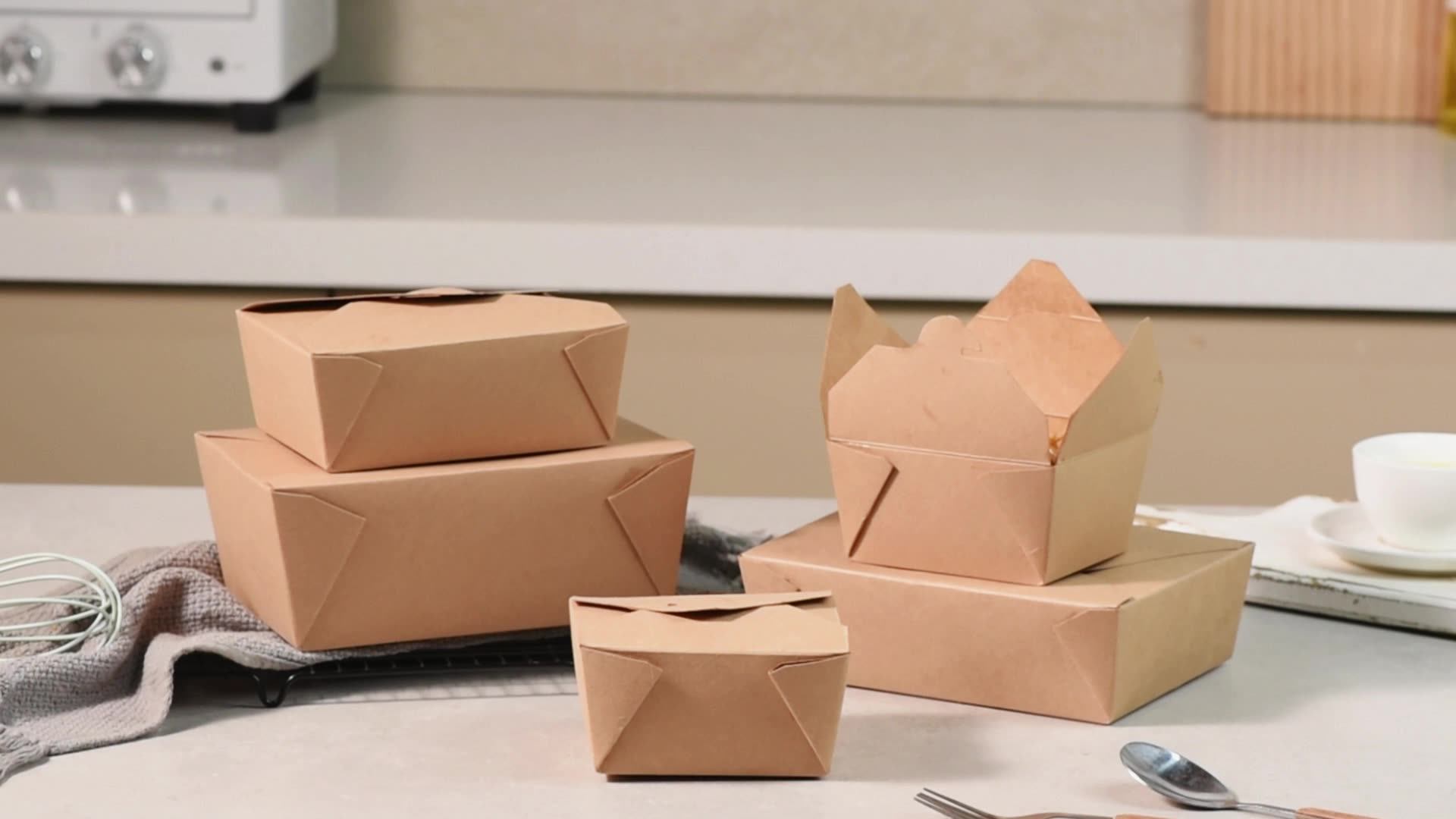 Fuling Heavy Duty Microwavable Kraft Brown Paper To Go Box Take Out ...