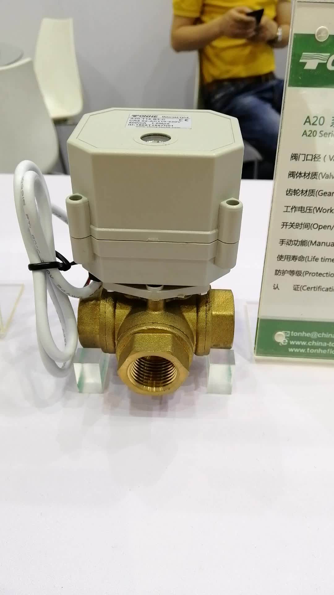 3 Way Motorized Ball Valve Dn20 12 Volt Electric Valve Vertical - Buy 3 ...