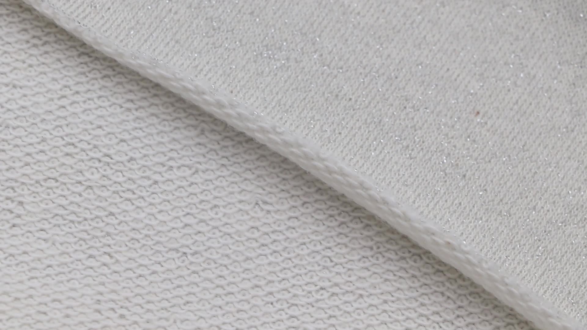 Custom 260gsm Cvc Hoodie Fabric 60.8%cotton 33.9%polyester 5.3%metallic ...