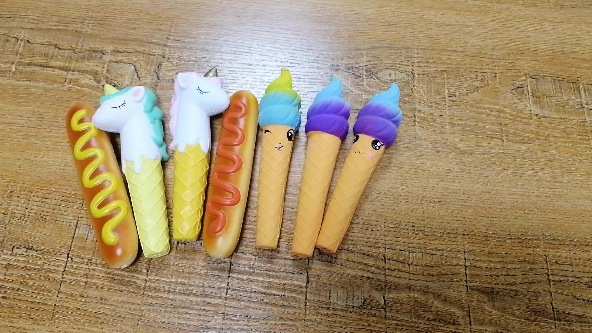Promotional Stress Relief Toys Kawaii Pencil Topper Squishy Pen - Buy ...