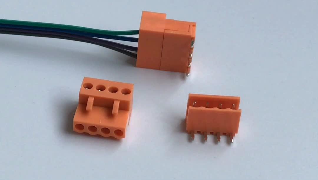 3.96mm Pitch Male Terminal Connector Pcb Mounting 4pin Orange 90 Degree ...