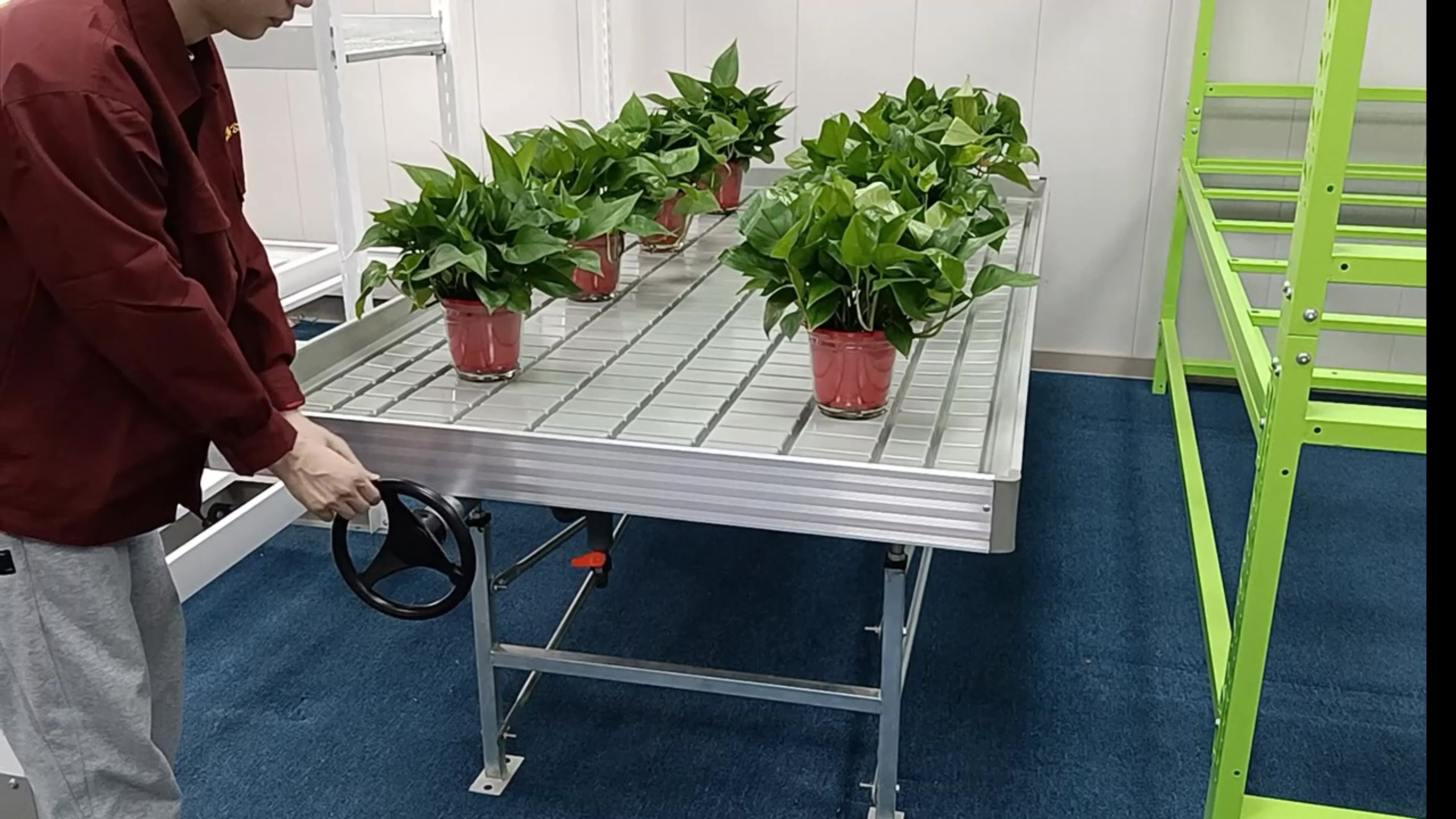 Hydroponics Greenhouse Ebb And Flow Grow Table Rolling Bench Plants ...
