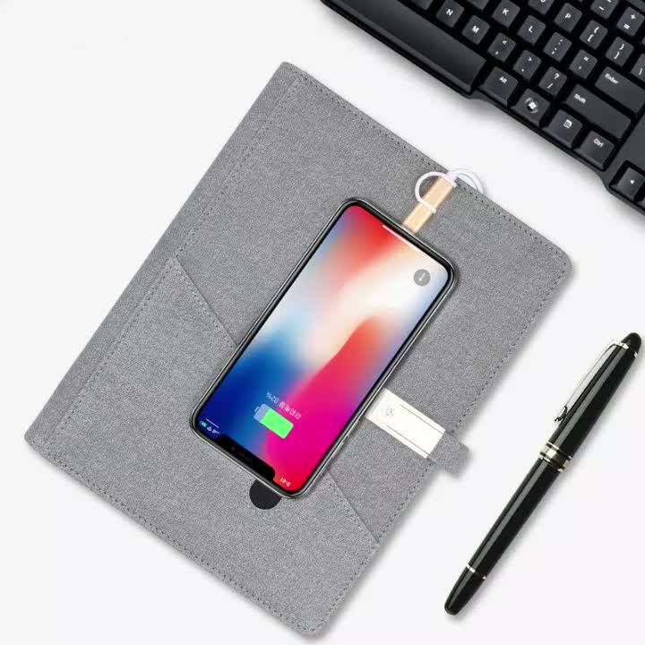 2020 Agenda Planner Diary Notebook With Wireless Charger Leather Cover ...