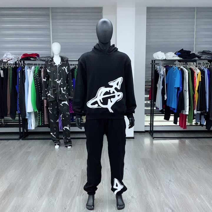 Custom Printed Logo Oversized Tracksuits Cotton Slim Fit Hoodie Track ...