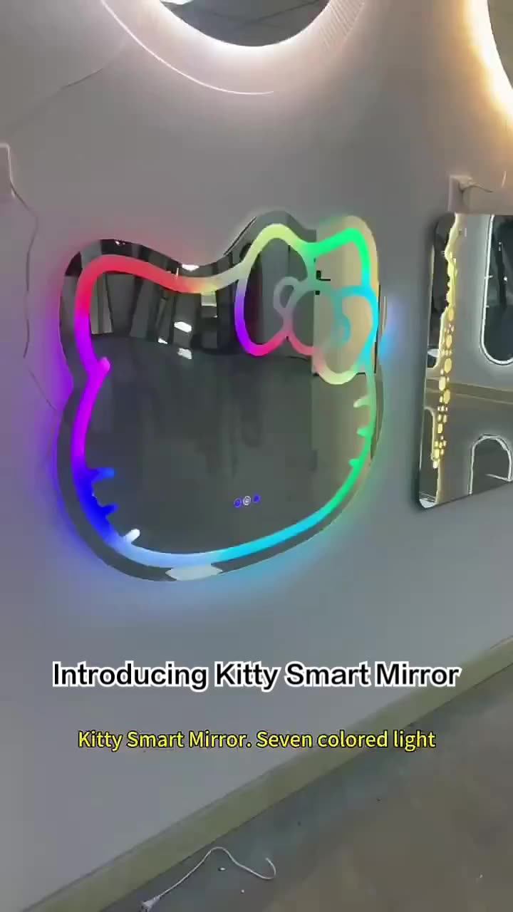 Hello Kitty Smart Bathroom Mirror Led Light Touch Screen Wall Hanging ...