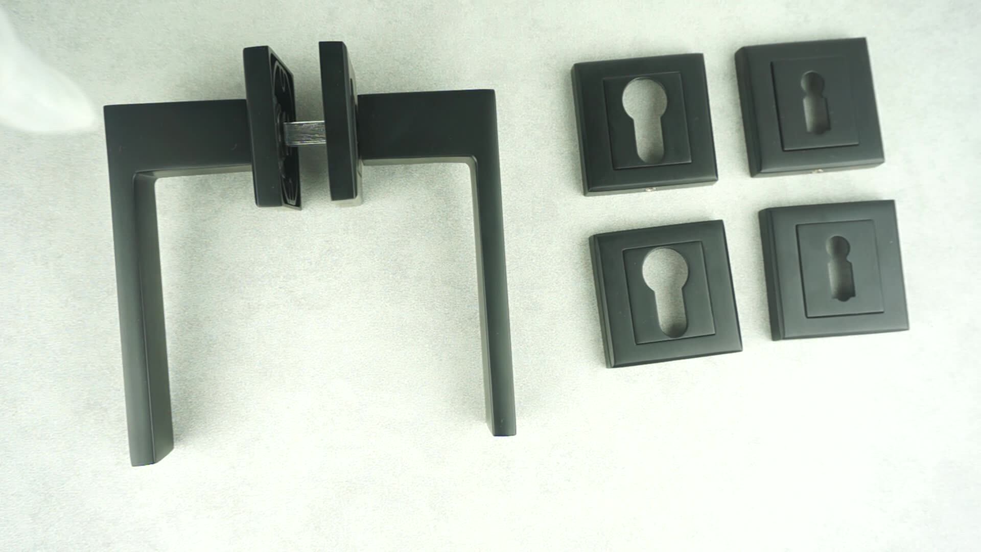 Factory Euro Metal Square Rosette Key Escutcheon Modern Black Zinc ...