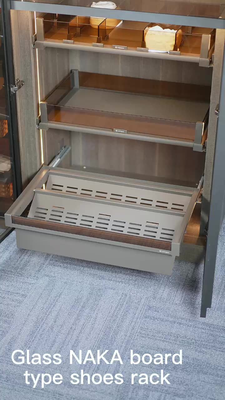 Unihopper Glass Naka Shoe Cabinet Storage Wardrobe Accessories Soft ...