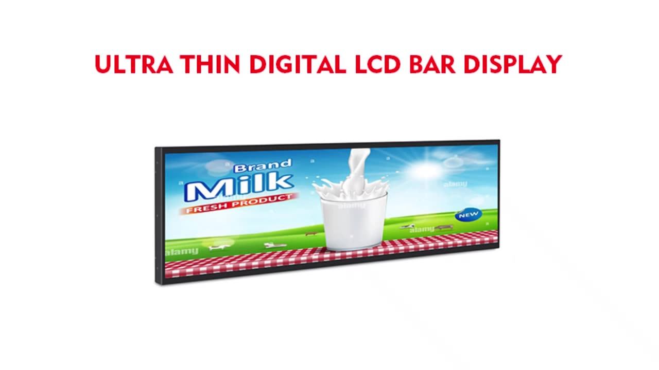 Factory Customization Hanging Lcd Stretched Bar Digital Signage Led ...