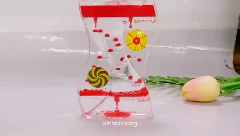 Acrylic Color Oil And Water Toys Liquid Sand Timer Craft Hourglass For ...