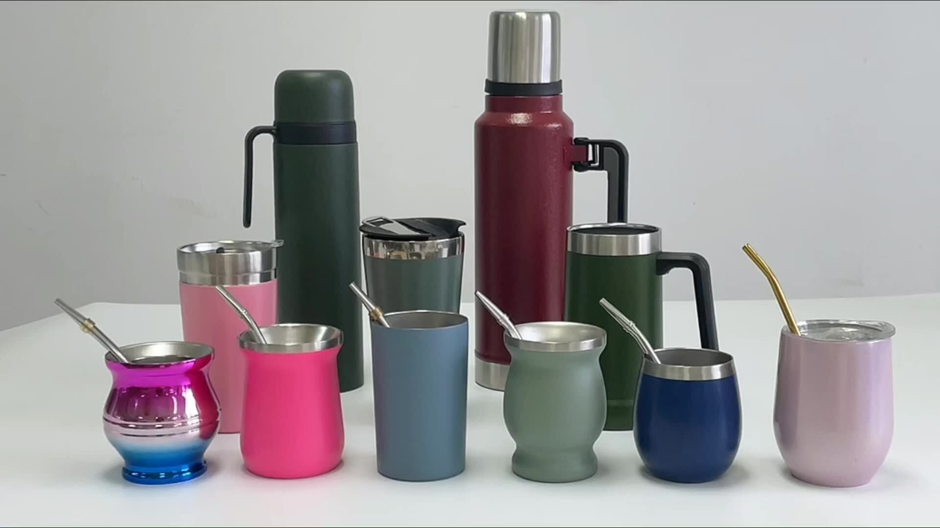 1.0l Yerba Mate Cup Set High Vacuum Double Wall Stainless Steel Thermos ...