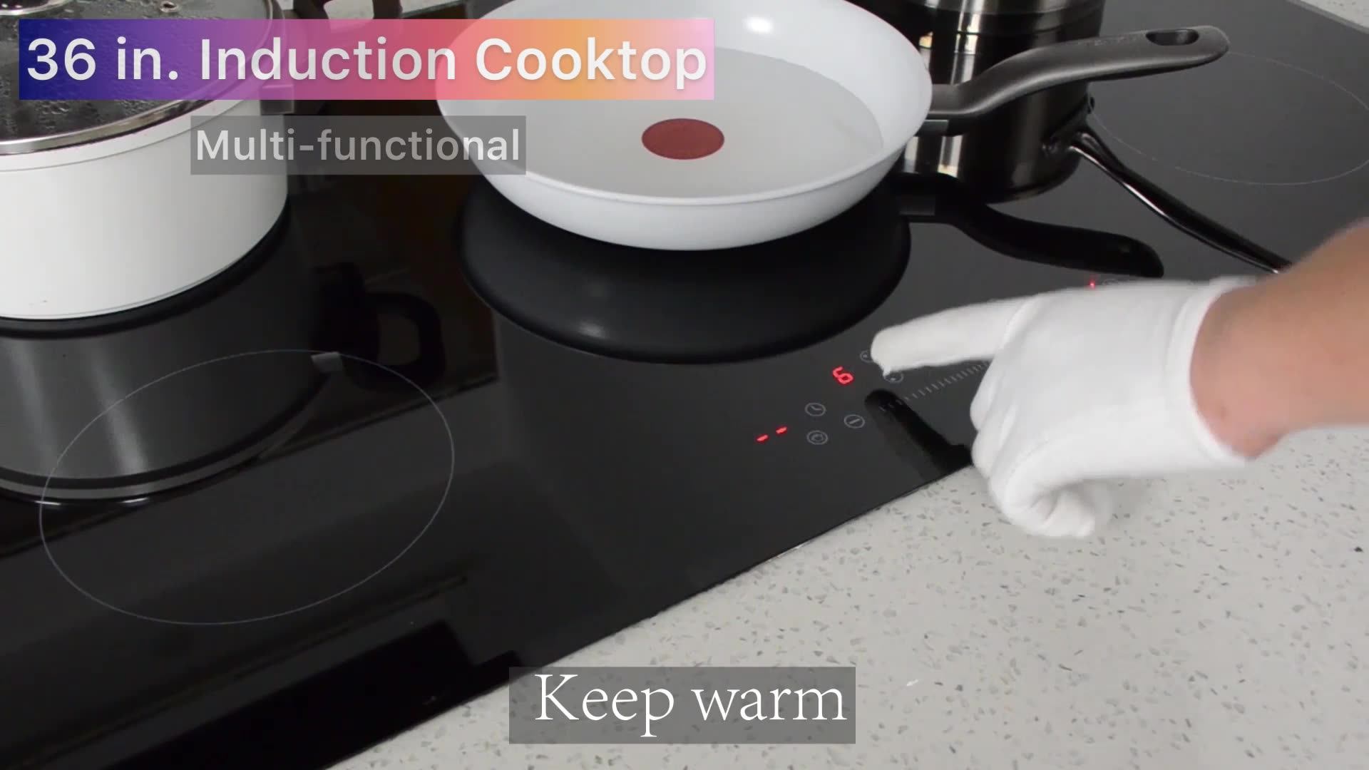 36 Inch Built-in Electric Induction Hob 5 Ring With Touch Control And ...