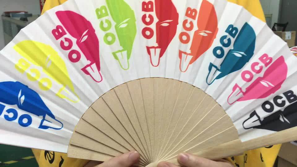 Custom Logo Printed Wooden Folding Promotion Gift Hand Fans - Buy ...