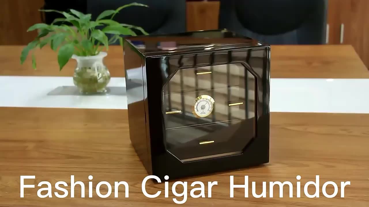 Luxury Cigar Humidor Big Capacity Sliding Glass Display Door Spanish ...