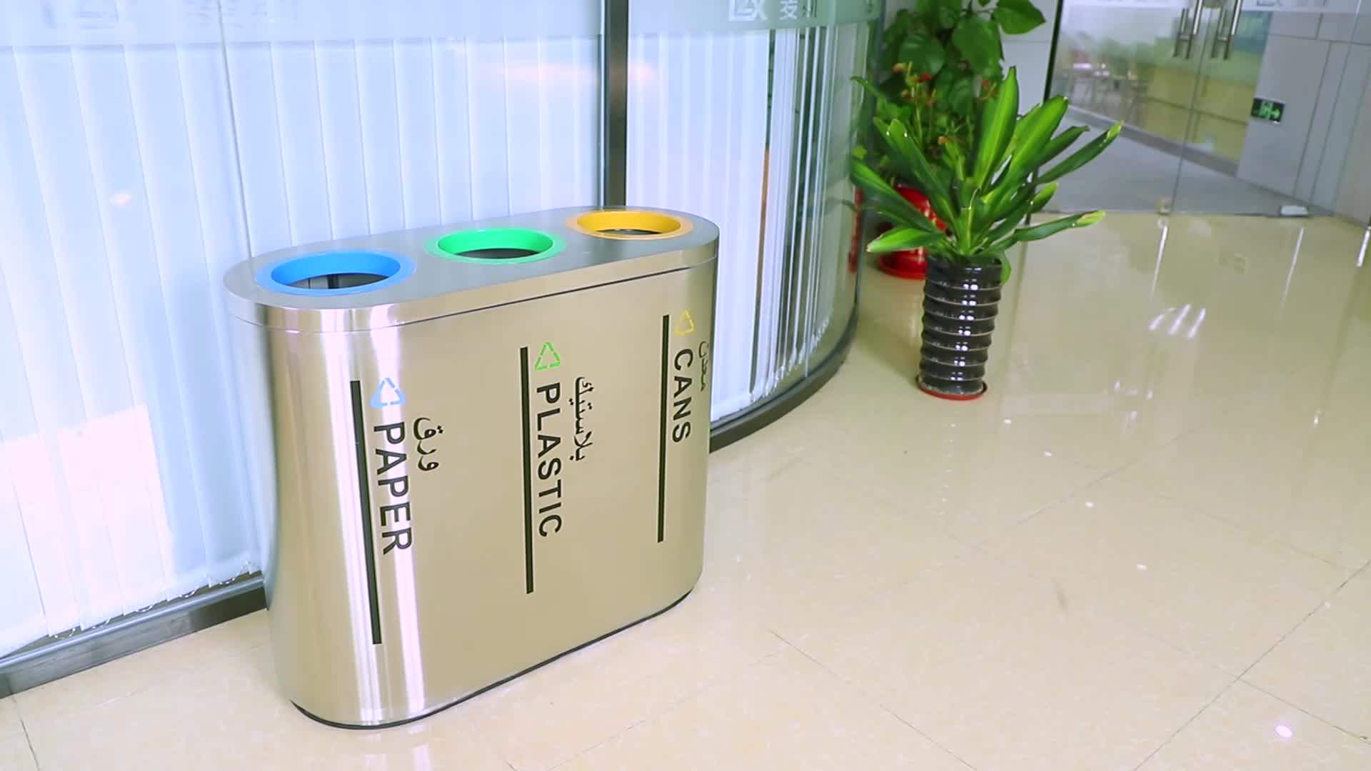 Max Factory Wholesale 3 Compartments Commercial Stainless Steel Trash ...