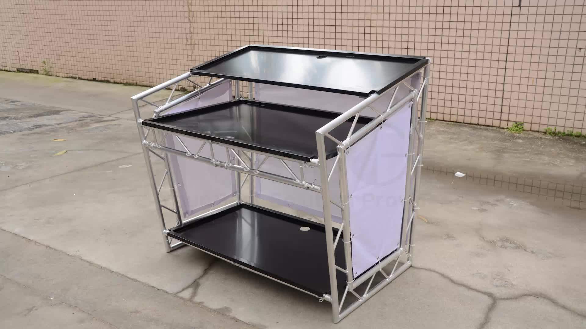Aluminum Lightweight Portable Dj Booth Folding Dj Truss Table - Buy Dj ...