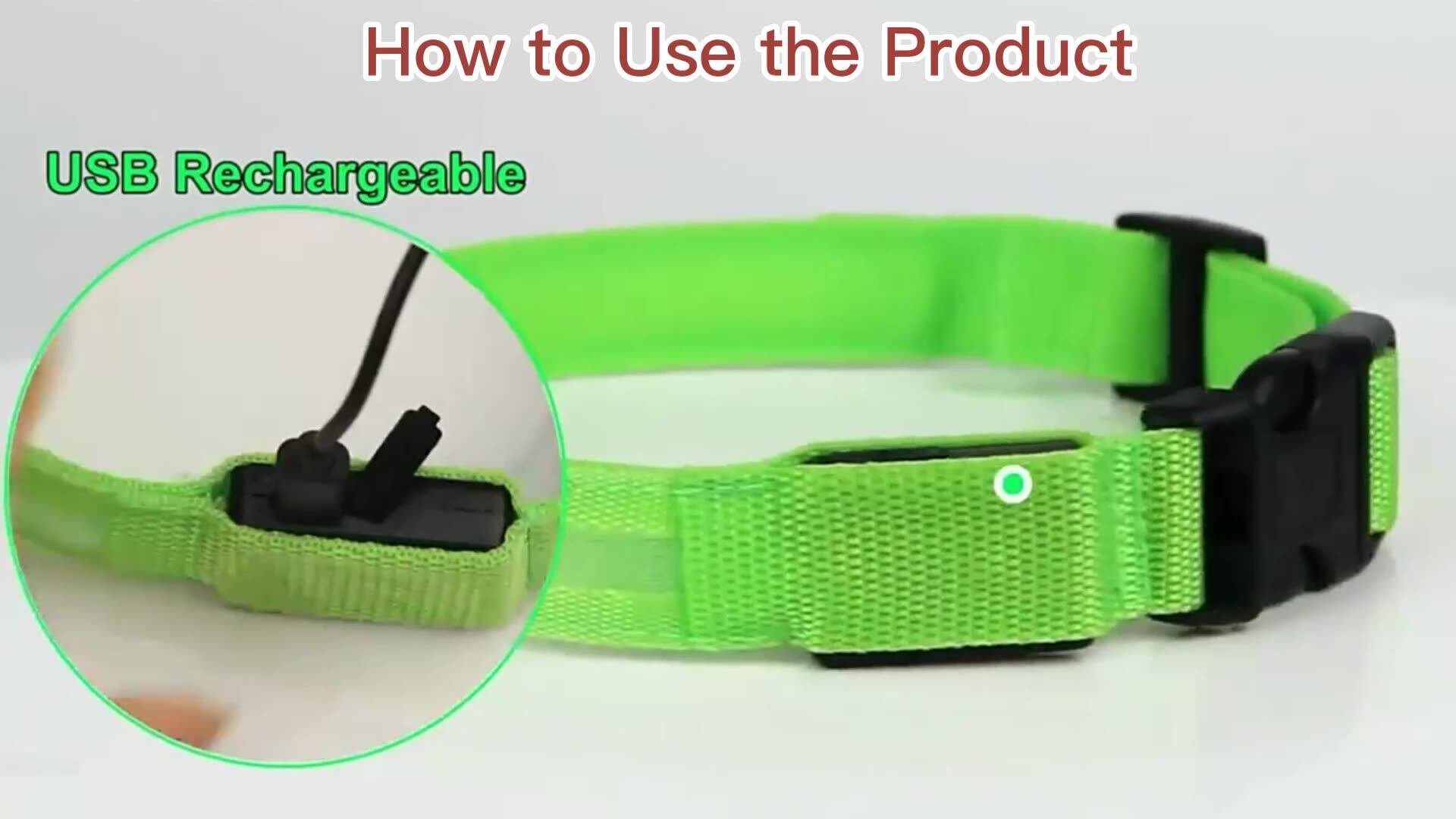 Electronic Pet Led Dog Collar Adjustable Flash Recharge Pet Collars ...