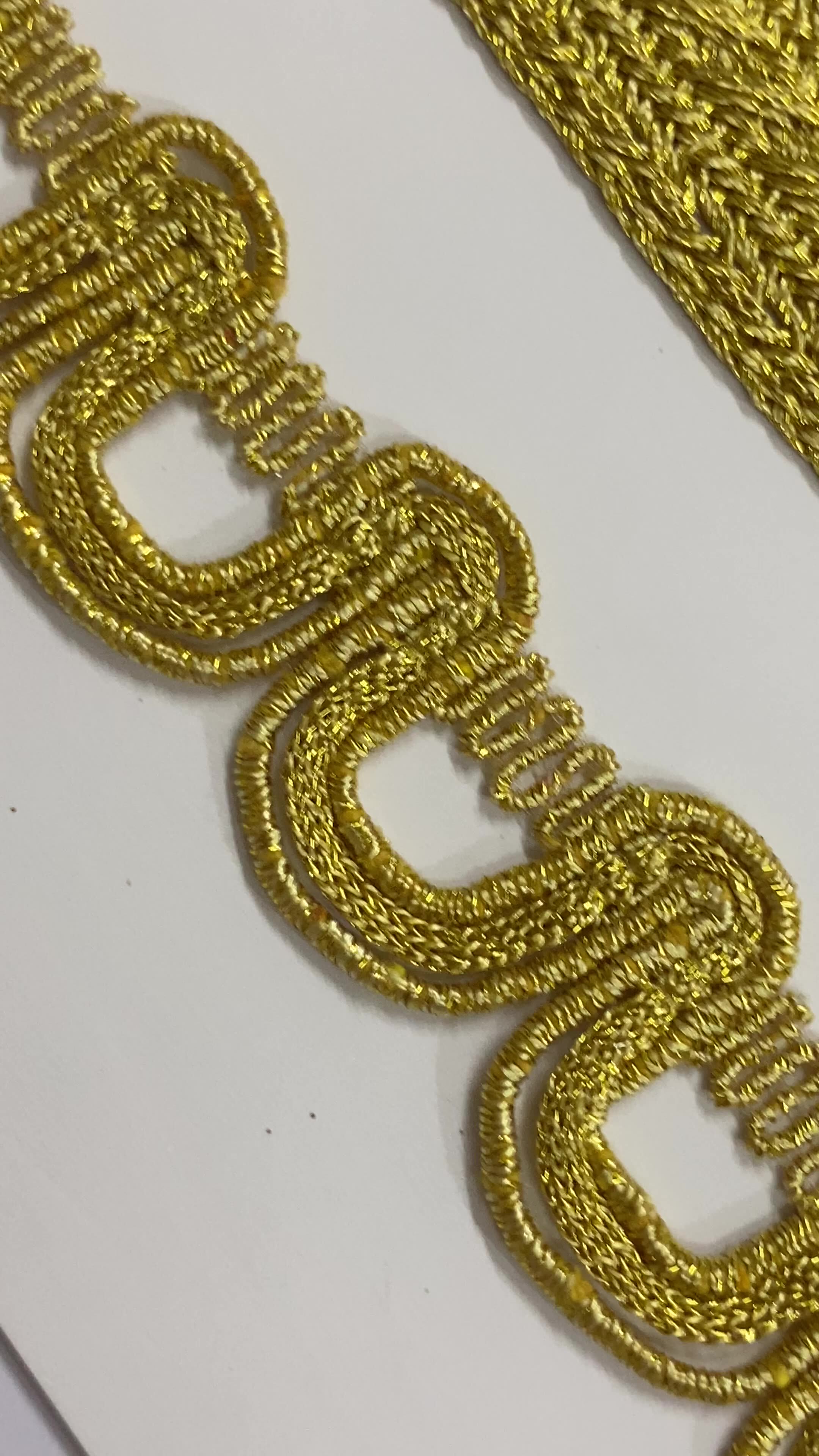 Sewing Gimp Gold And Black Braided Trim 25 Mm Sequined Lace Trimming ...